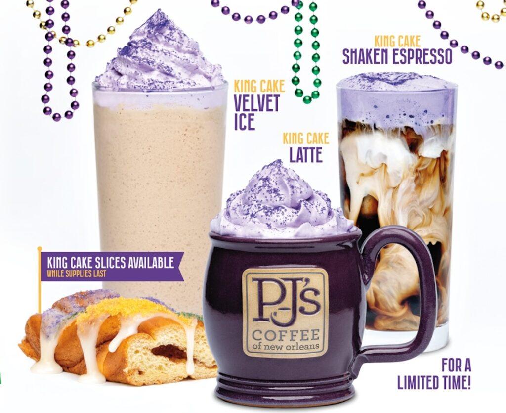King Cake Coffee Beverages are Back at PJ’s Coffee for 2025